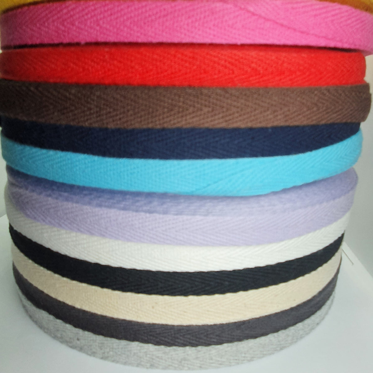 10mm Cotton Herringbone Tape/ Webbing 45m Wheels – RJ's Crafts